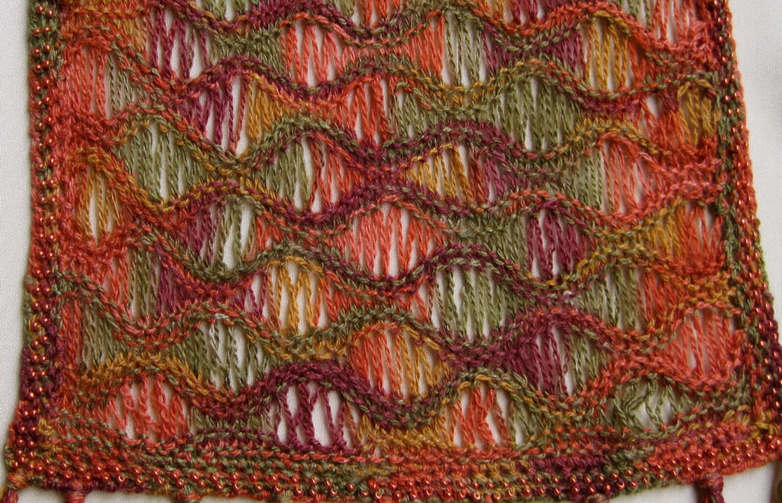 Knit Scarf Pattern: Beaded Lacy Scarf - Etsy