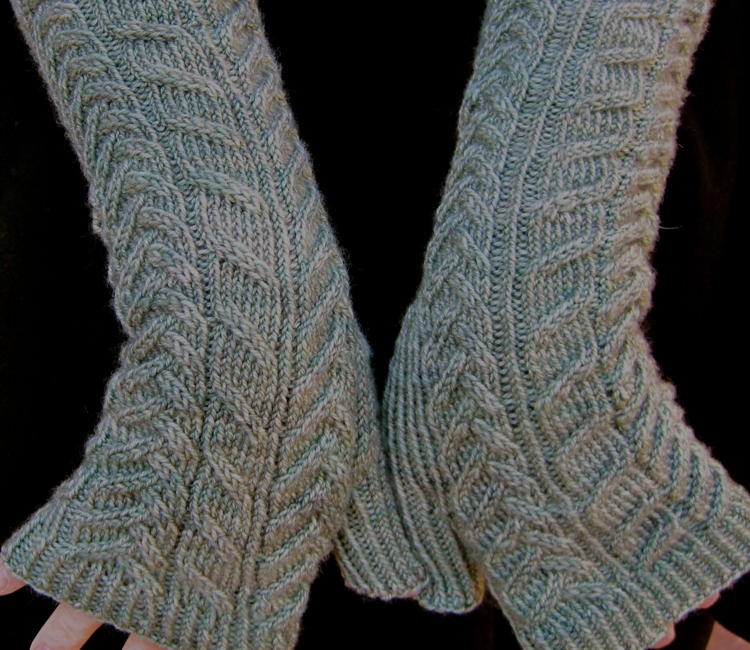 Knit Mitt Pattern: Alpine Cable Fingerless Mitt Knitting Pattern - Etsy