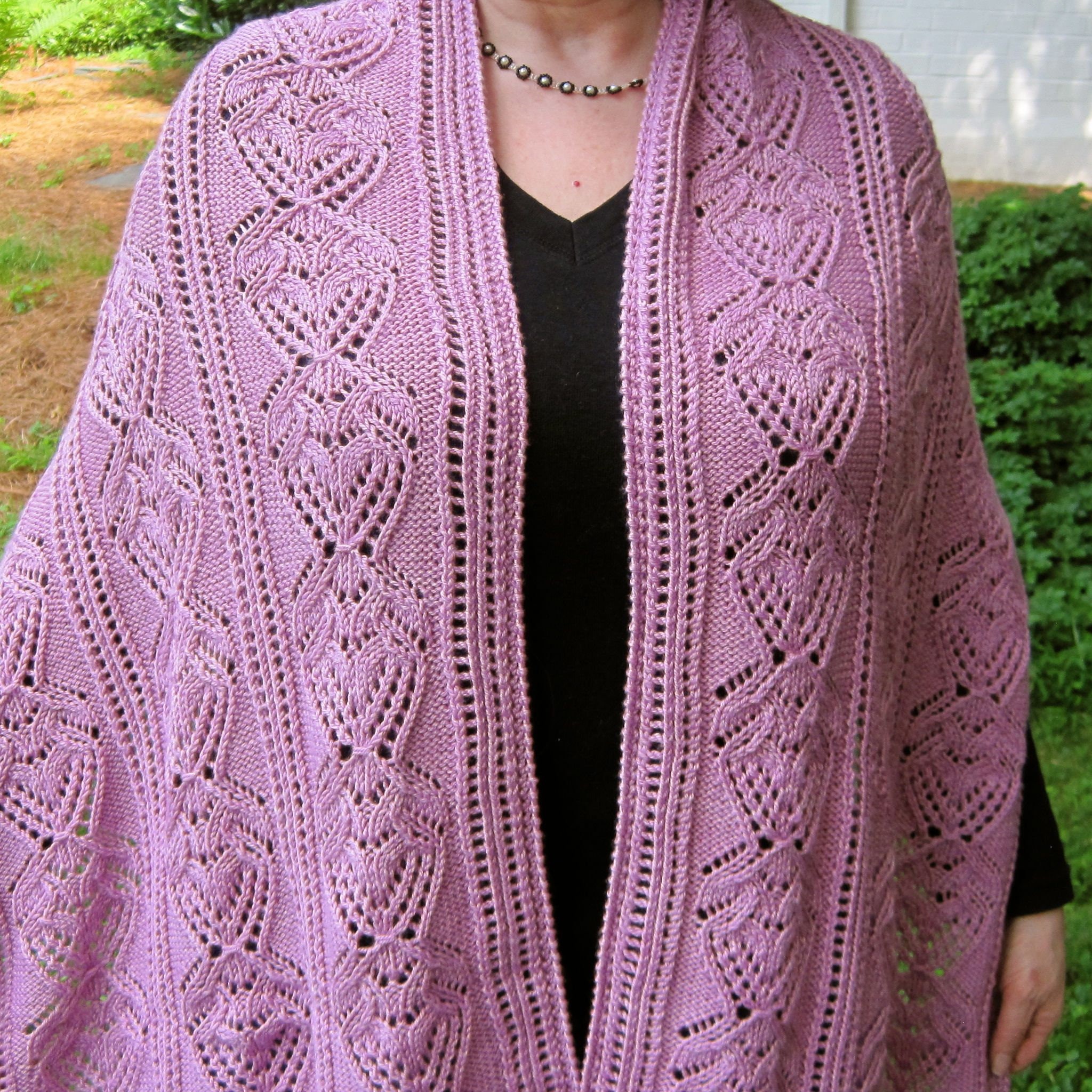 Japanese Knit Shawl Pattern: Onojo Japanese Cluster Lace Knit Shawl ...