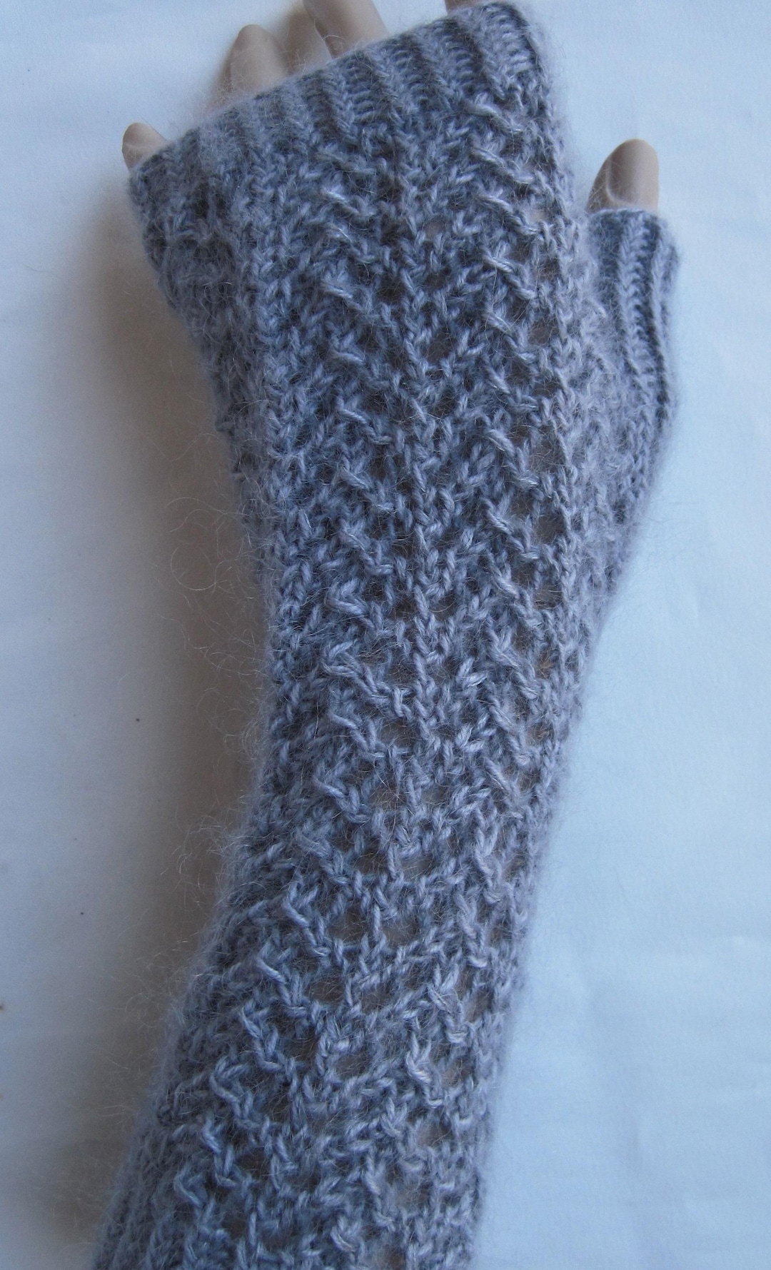 Knit Mitt Pattern: Meath Fuzzy and Warm Short Fingerless Mitt Knitting ...
