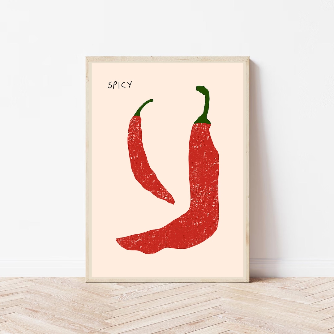 Chilli Pepper Poster: Red Chili Spicy Chillies A4 Print - Etsy