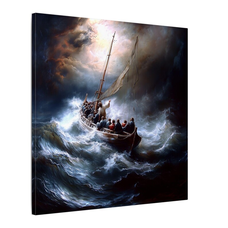 Jesus Calms the Storm Canvas Print | Biblical Fine Art | Faith Through ...