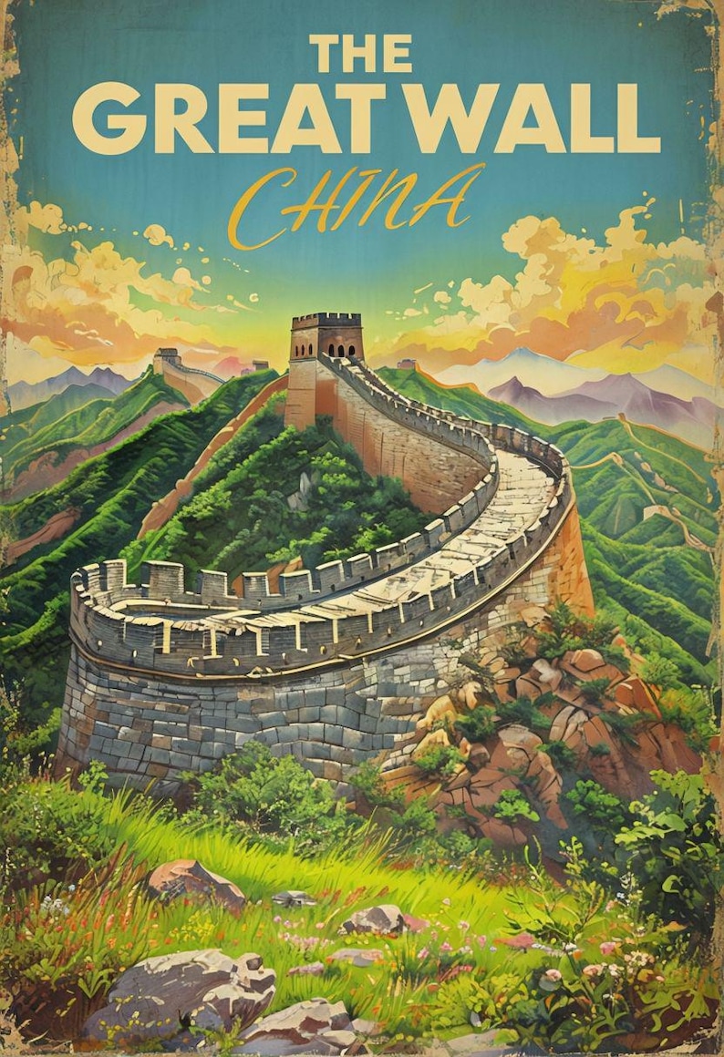 Great Wall of China Poster - Modern Wall Art - Cool Design - Perfect ...