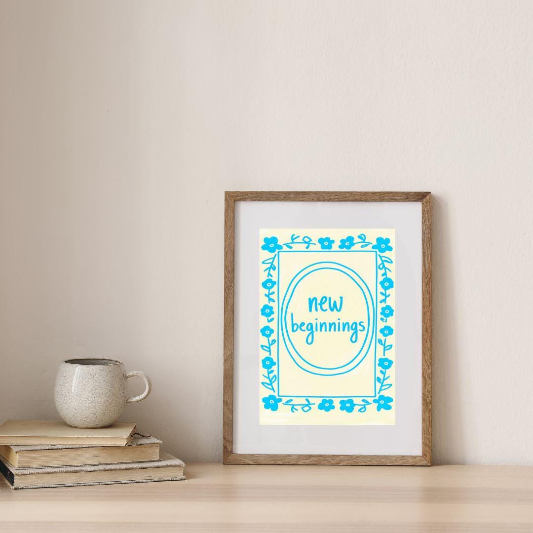 New Beginnings Poster - Modern Wall Art - Cool Design - Perfect Gift ...
