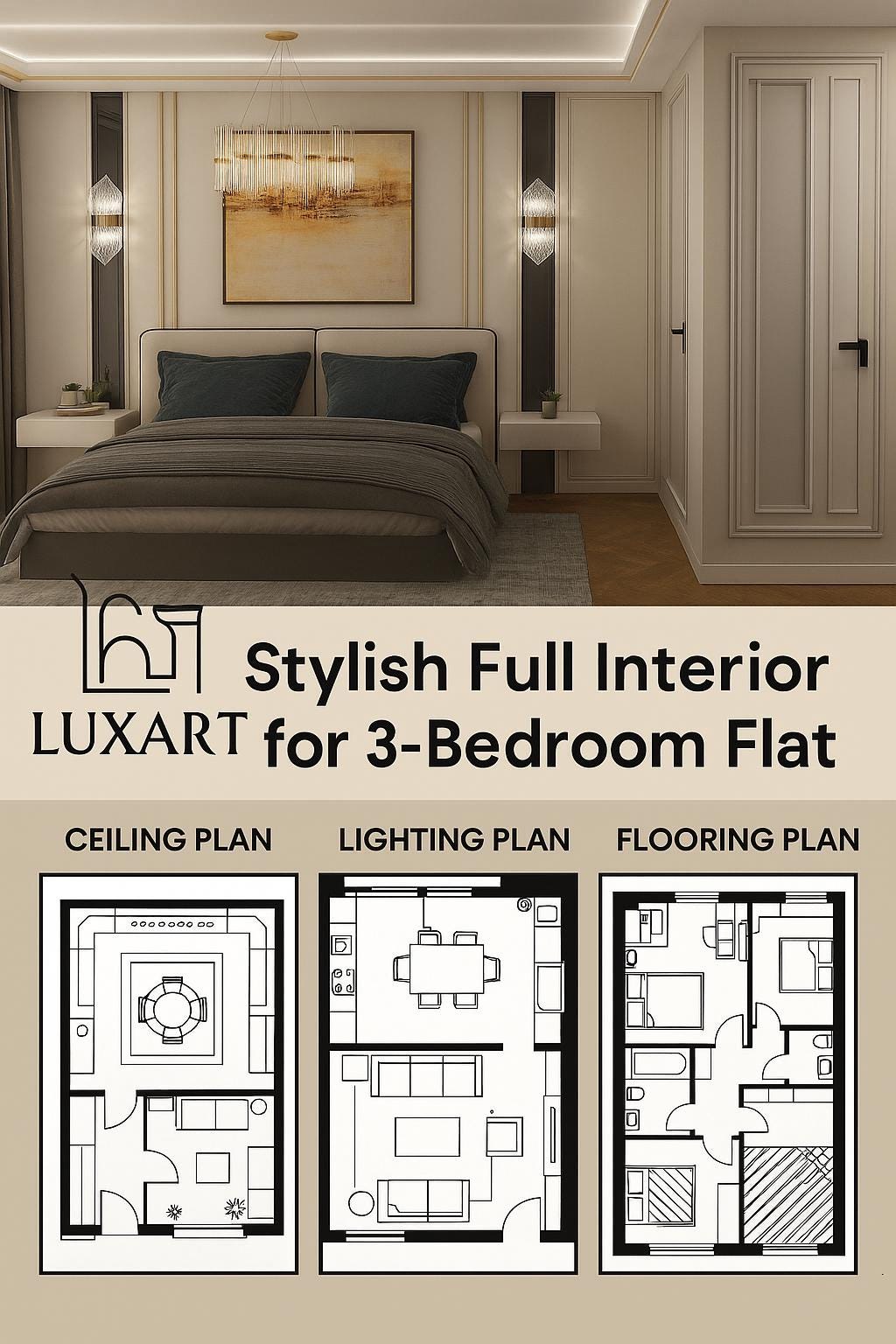 Modern 3 -bedroom Apartment Design Pack | Full Interior Project | 3D ...
