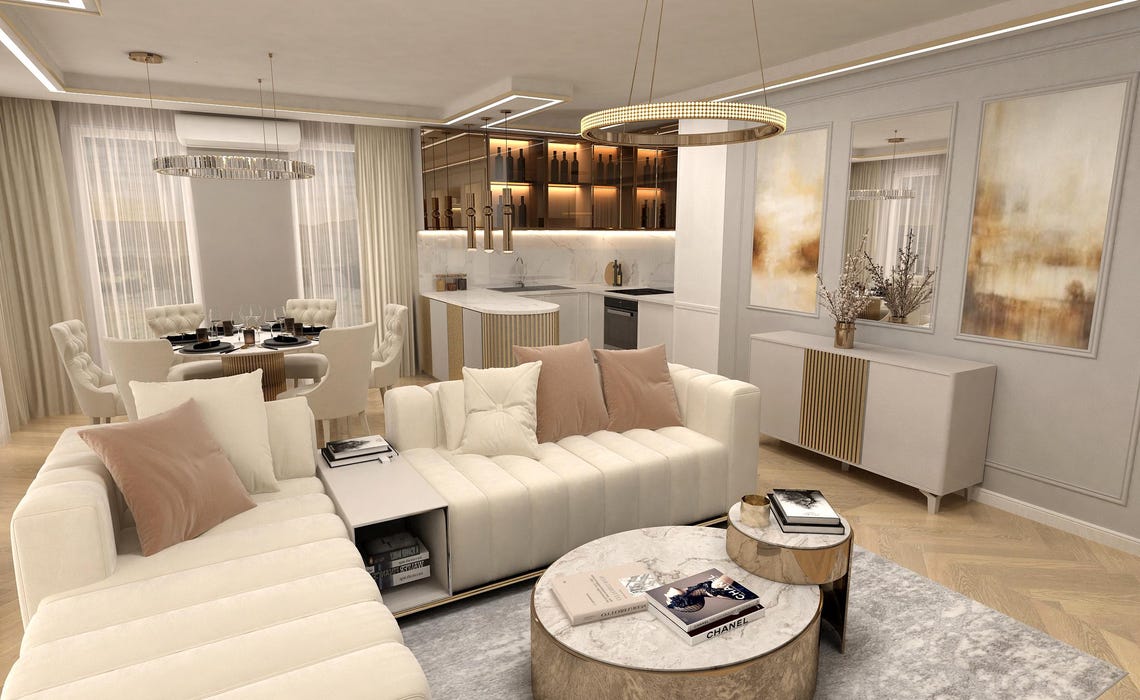 Modern 3 -bedroom Apartment Design Pack | Full Interior Project | 3D ...