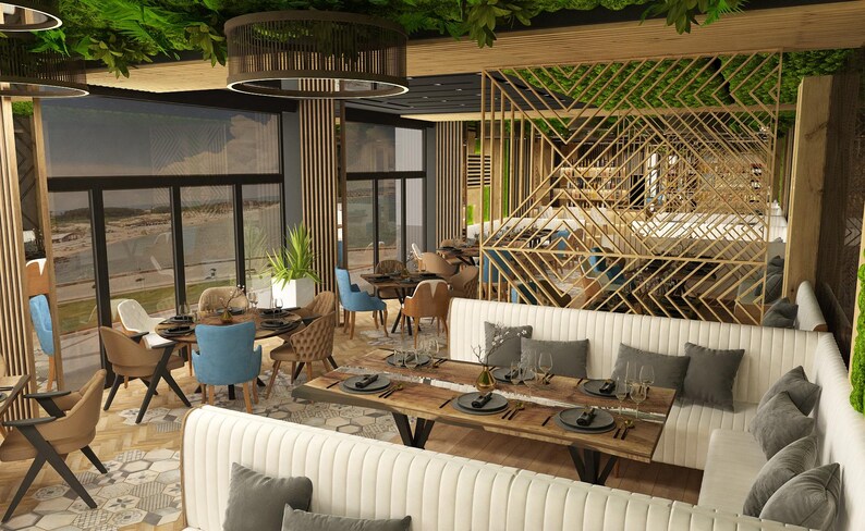 Modern Luxury Restaurant 3D Design – Elegant Concept for Architects ...