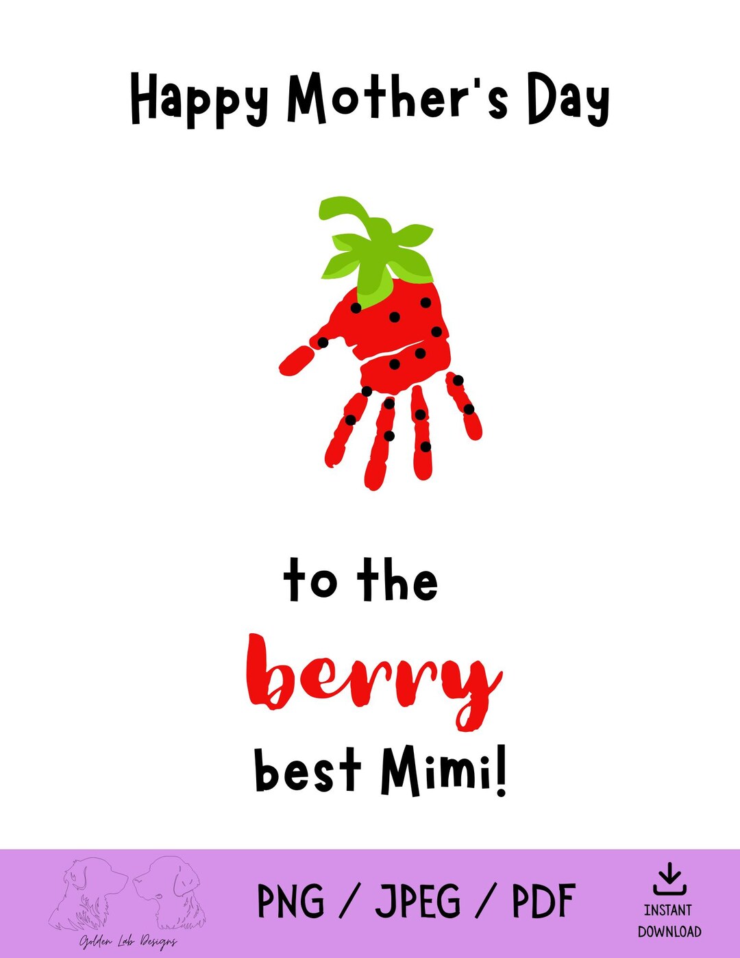 Happy Mothers Day Berry Handprint Craft - Etsy
