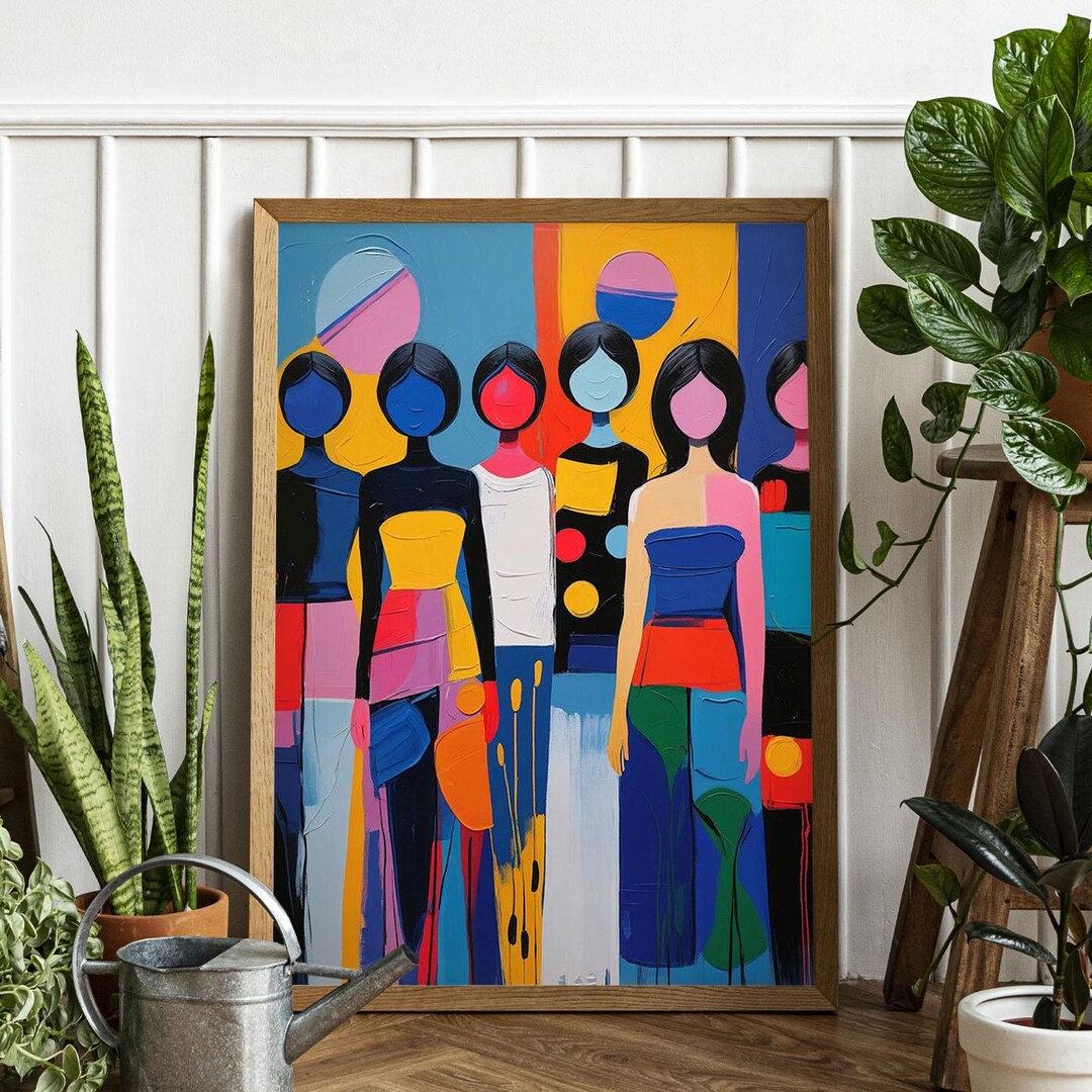 Abstract People Art, Modern Colorful Feminine Print, , Contemporary ...