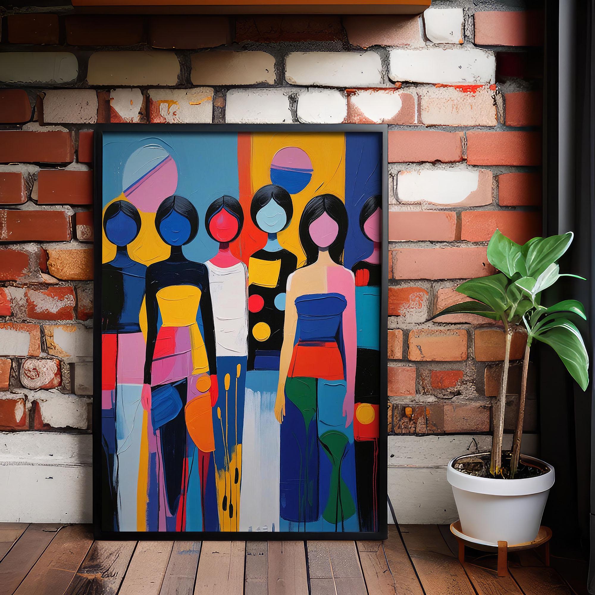 Abstract People Art, Modern Colorful Feminine Print, , Contemporary ...
