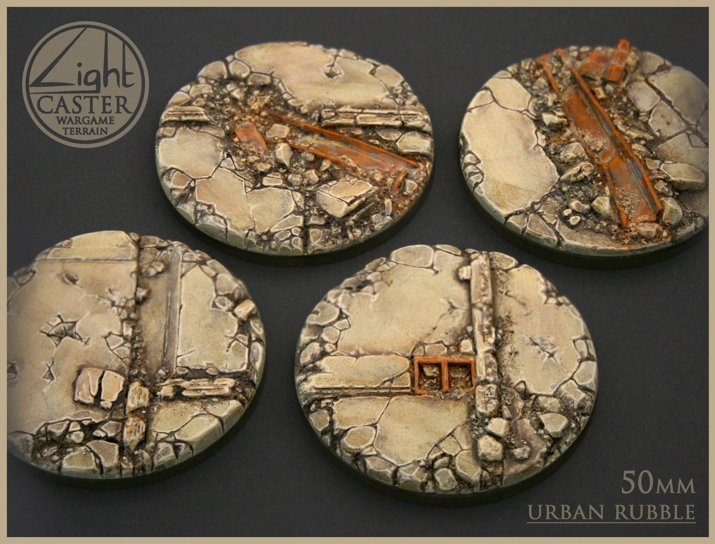 Urban Rubble Wargame Bases. (unpainted) by Light Caster Wargame Terrain ...