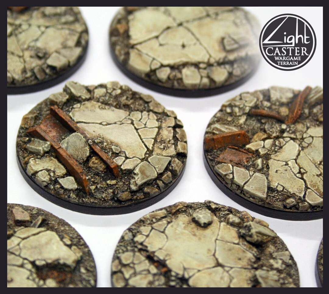 Urban Rubble Wargame Bases. (unpainted) by Light Caster Wargame Terrain ...