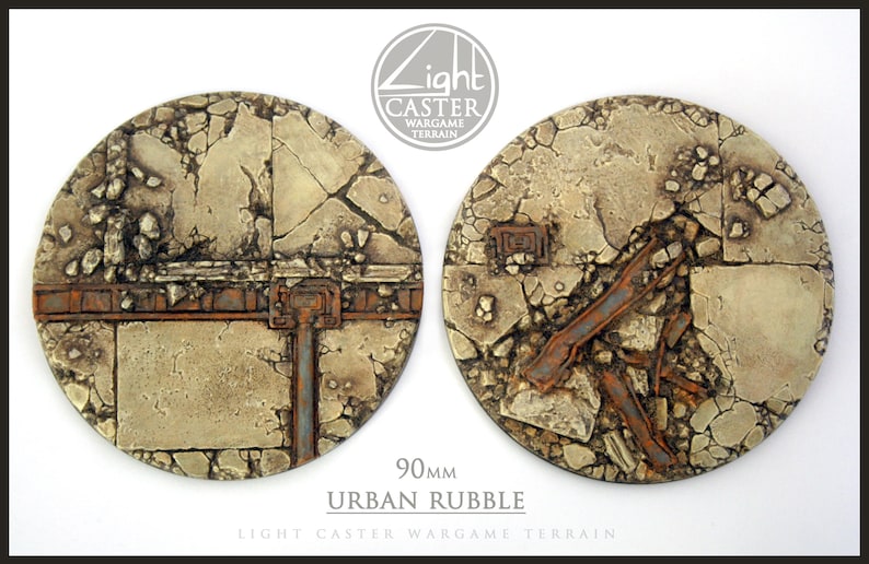 Urban Rubble Wargame Bases. (unpainted) by Light Caster Wargame Terrain ...