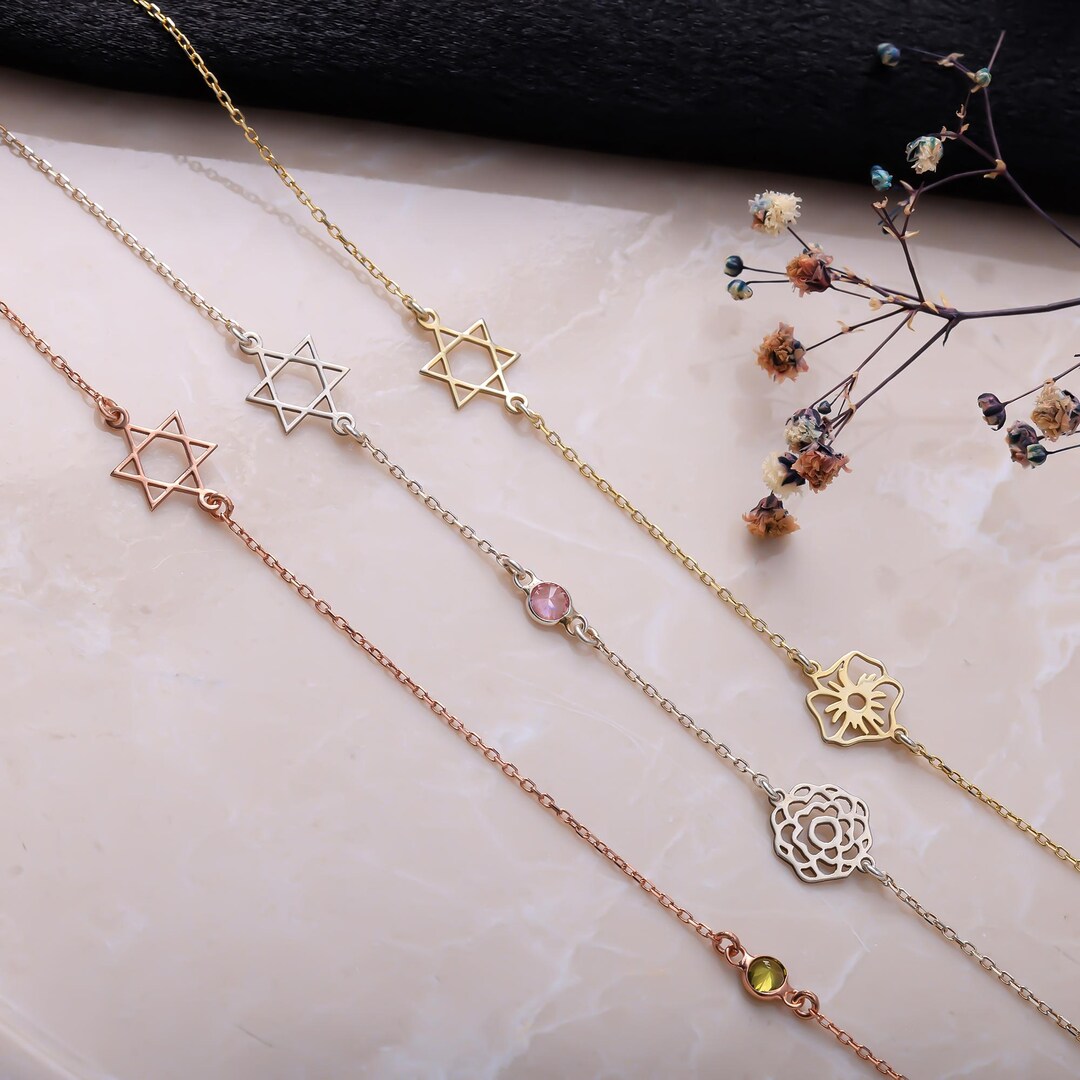 Dainty Star of David Necklace Women, Personalized Star of David ...