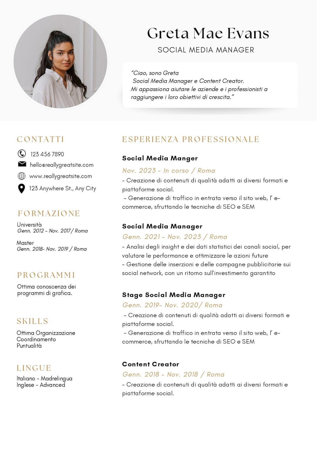 European CV Template - Etsy
