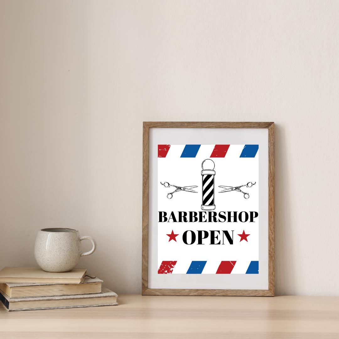 Barber Shop Open Sign SVG PNG: Friseur Türdekoration (Digitaler ...