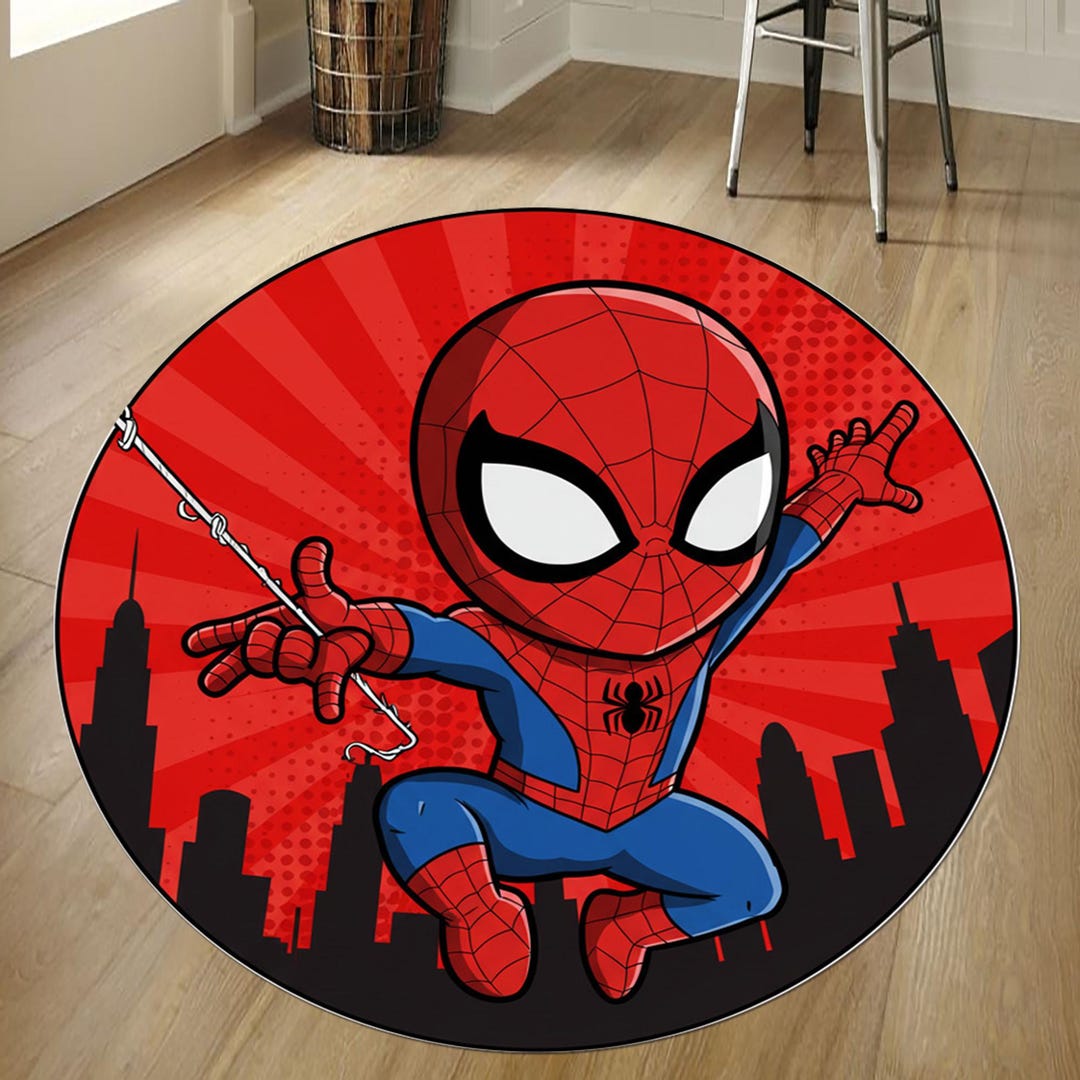 Spiderman Round Rug,spider Man Rug,superhero Rug,superhero Comic Rug ...