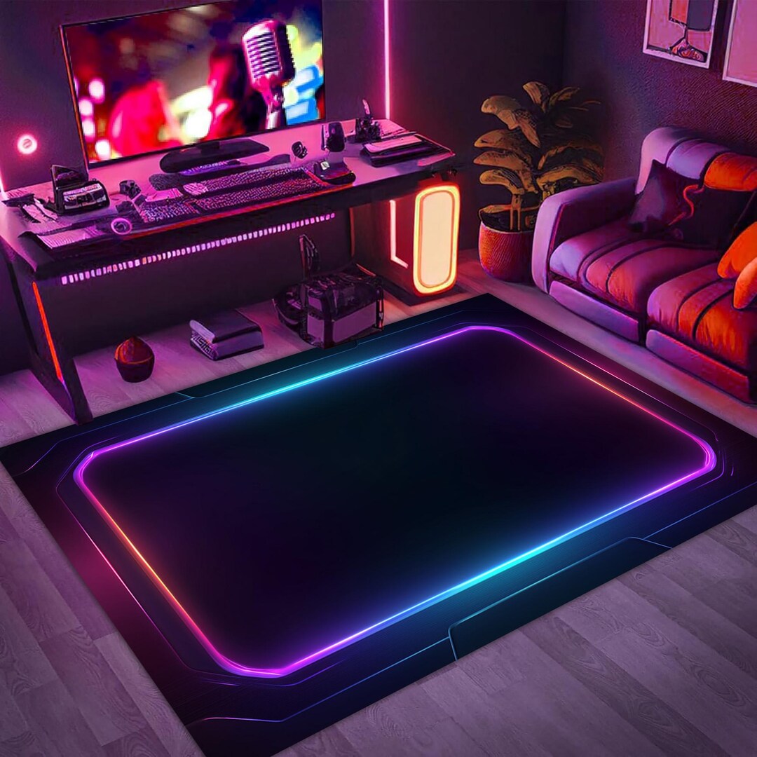 Gamer Rug,gaming Rug,game Rug,geometric Rug,colorful Rug,play Room Rug ...
