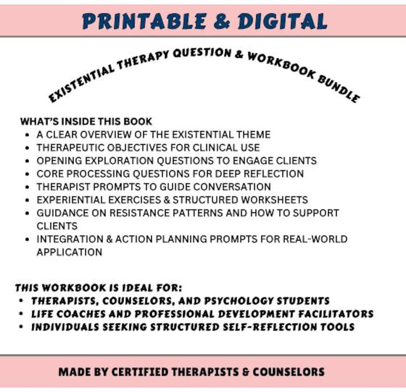 Existential Therapy Questions & Worksheets – 12 Core Modules for ...