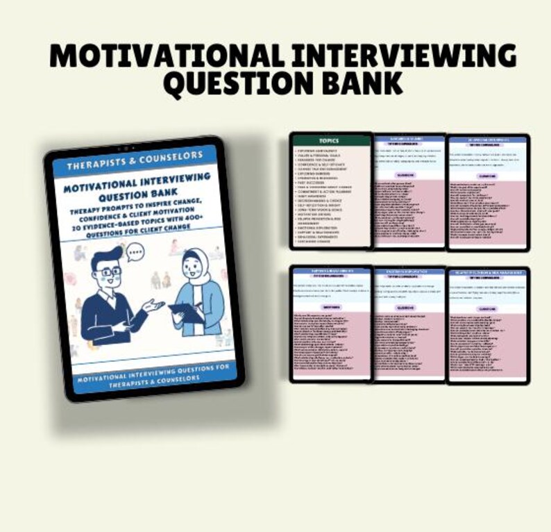 The Motivational Interviewing Question Bank for Therapists - Etsy