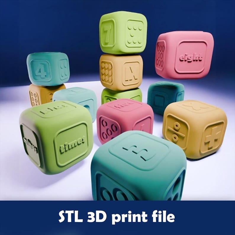 Printable Learning Cubes for Children (digital STL File) - Etsy