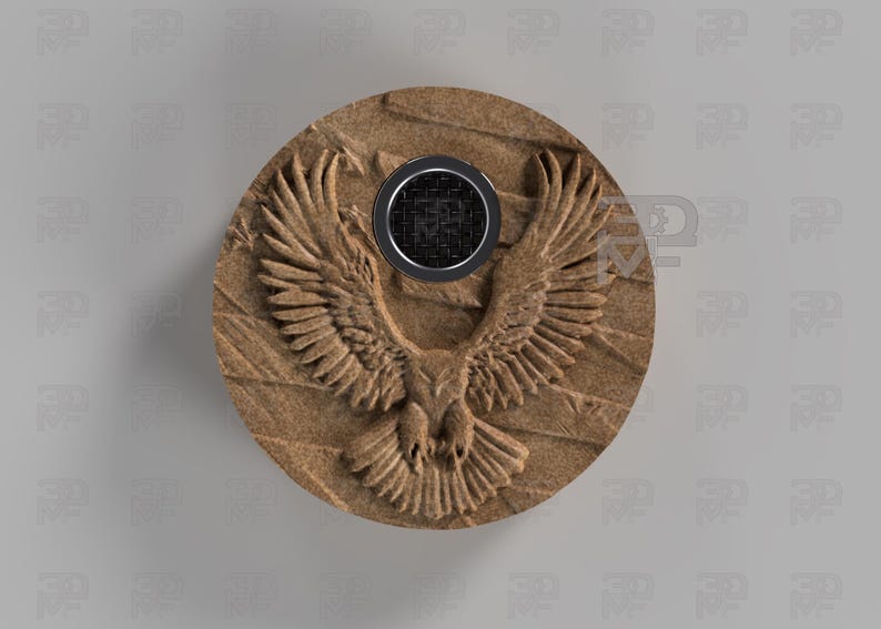 Carved Whiskey Smoker 3D STL CNC Router Files - Bald Eagle on American ...