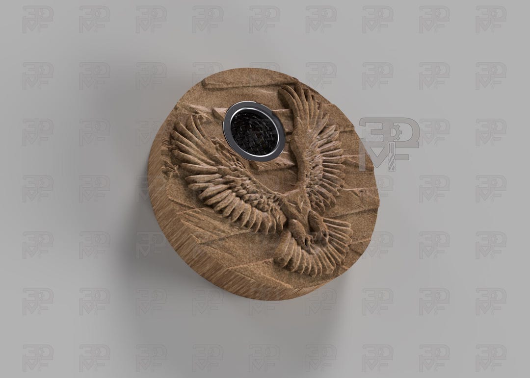 Carved Whiskey Smoker 3D STL CNC Router Files - Bald Eagle on American ...
