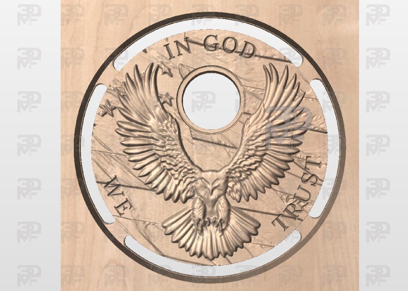 Carved Whiskey Smoker 3D STL CNC Router Files - Bald Eagle on American ...