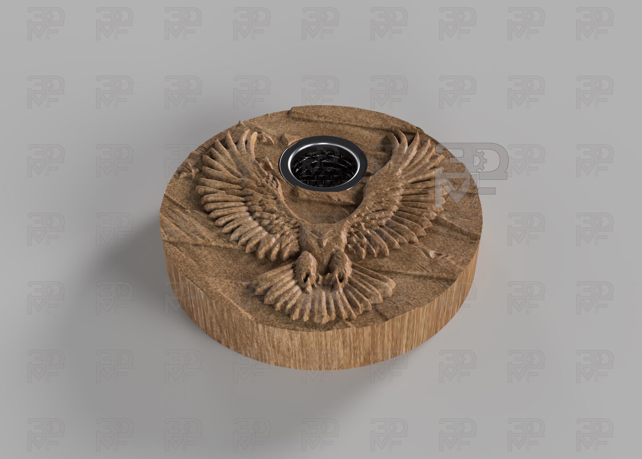Carved Whiskey Smoker 3D STL CNC Router Files - Bald Eagle on American ...