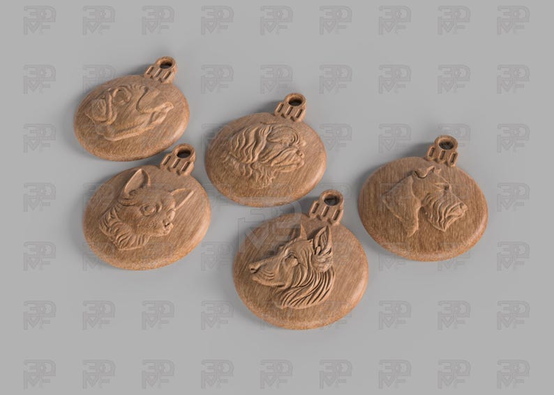 Dog Breed Christmas Ornament STL Files: CNC Router Carving Bundle ...