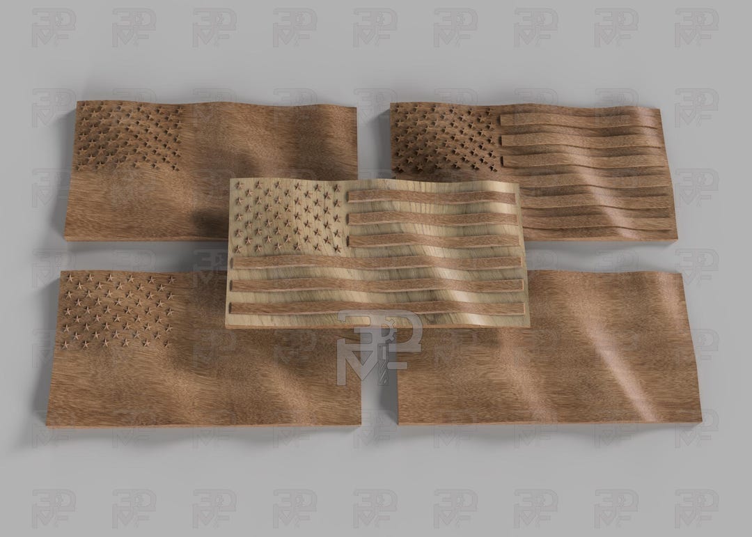 Wavy USA Flag STL Files: CNC Router Ready - 5 Designs - Etsy