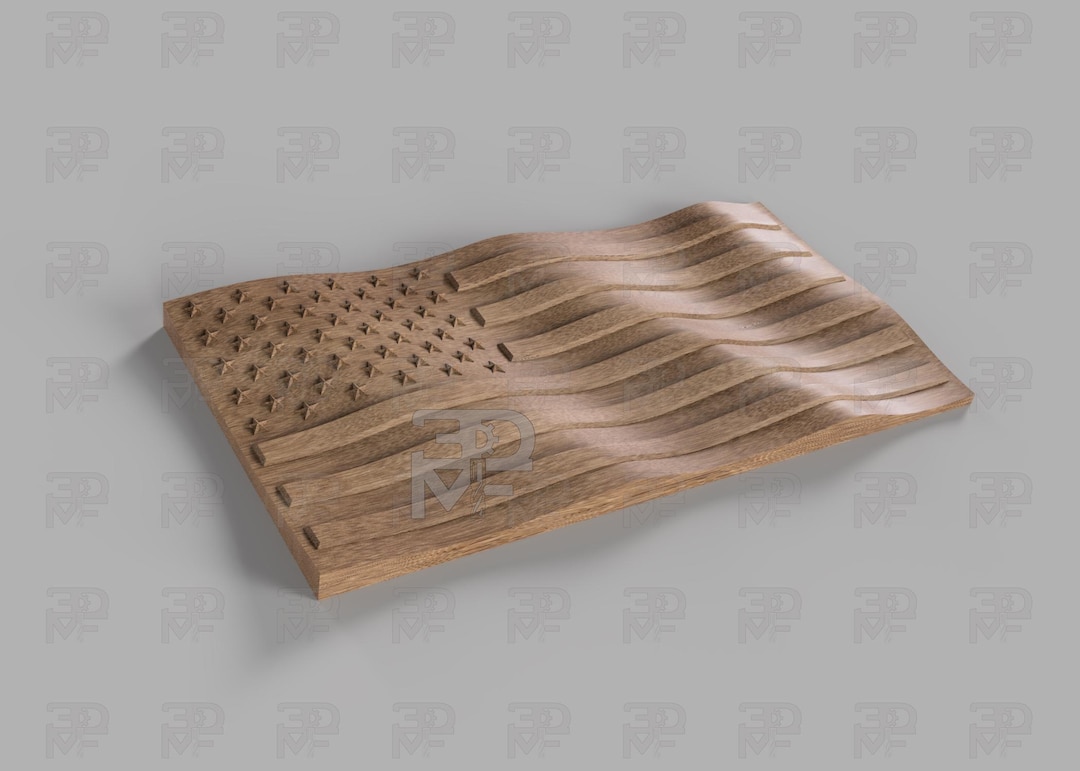 Wavy USA Flag STL Files: CNC Router Carving, Vector Art - Etsy