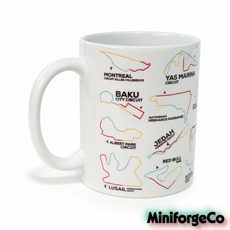 F1 Track Layout Mug, Formula Racing Circuit Coffee Cup, Motorsport Fan ...