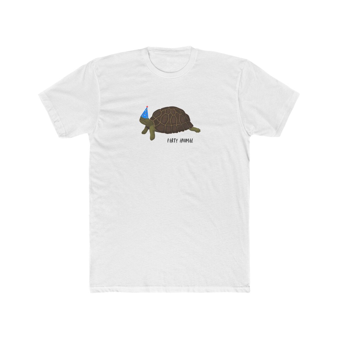 Party Tortoise Tee | Turtle With Party Hat T-shirt - Etsy