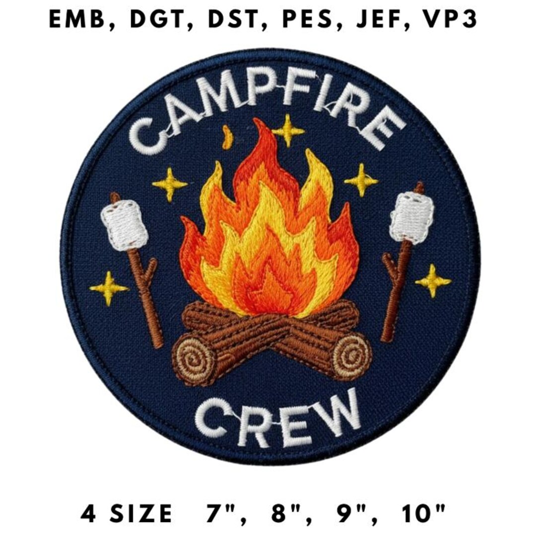 Campfire Crew Embroidery File Scout Merit Badge Design Camping Patch ...