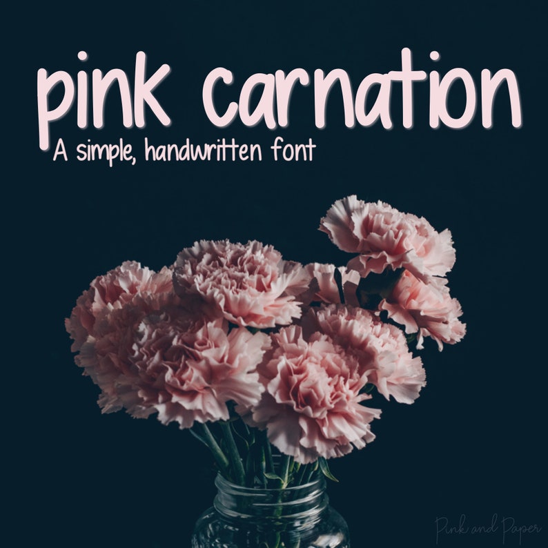 Pink Carnation Font - Handwritten Font, Cricut Font, Silhouette Font ...