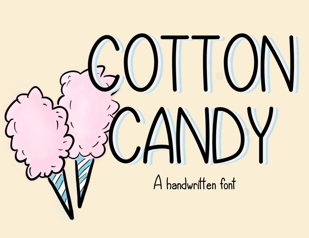 Cotton Candy Handwritten Font Cricut Font, Silhouette Font, Cute Font ...