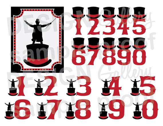 Circus Numbers Bundle SVG DXF cut files & png pdf image | Etsy