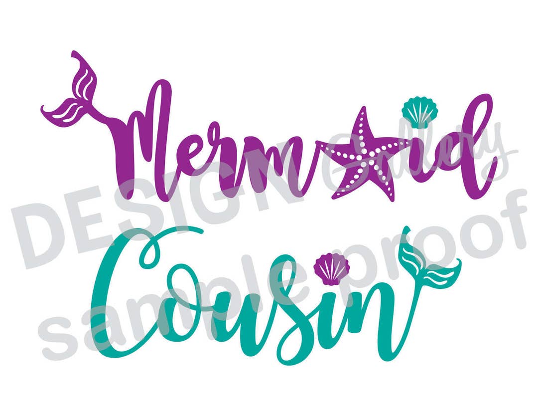 Mermaid Cousin JPG Png & SVG DXF Cut File Digital - Etsy Australia