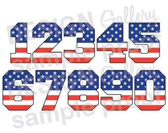 Patriotic Numbers | Etsy