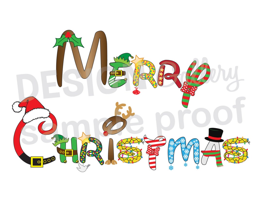 Merry Christmas Digital File, Printable Iron on Transfer, Instant ...