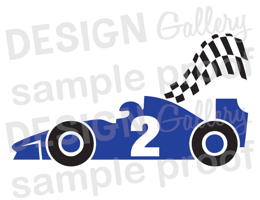 2 - Race Car - JPG, Png & SVG, DXF Cut File, Printable Digital, Flag ...