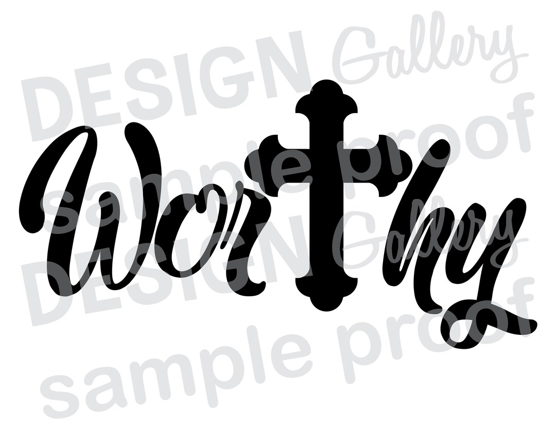 Worthy SVG, DXF, Jpg, Png Crucified He is Risen Easter Cross - Etsy