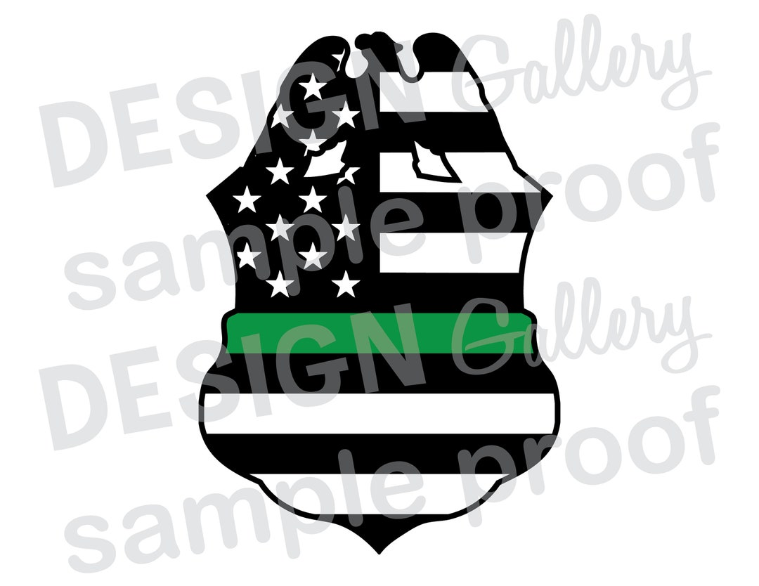 Border Patrol Badge American Flag Thin Green Line - JPG, Png Image ...