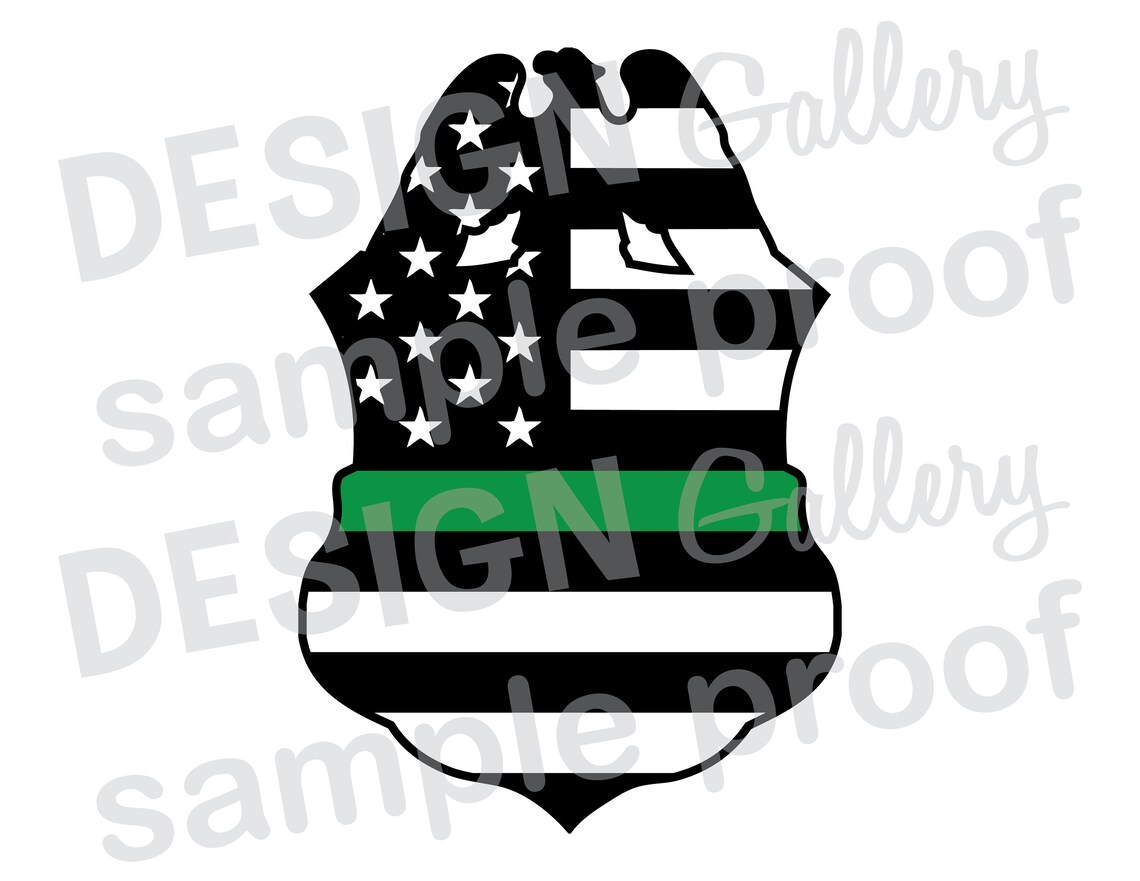 Border Patrol Badge American Flag Thin Green Line JPG Png - Etsy