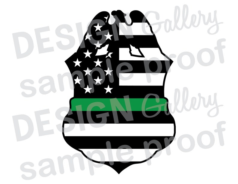 Border Patrol Badge American Flag Thin Green Line JPG png | Etsy