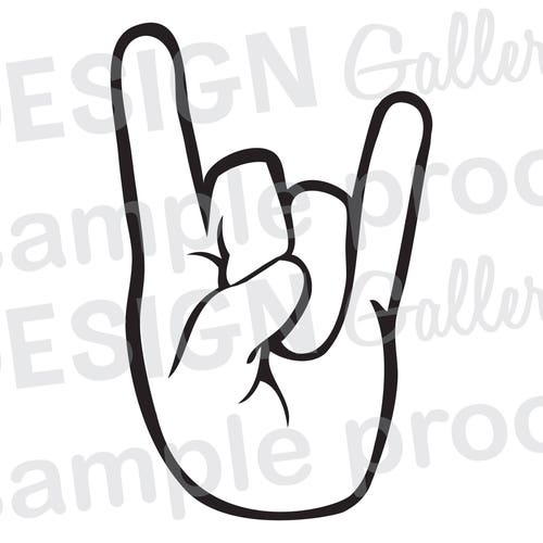 Rockin' Rock Out Hand JPG Png & SVG DXF Cut File - Etsy
