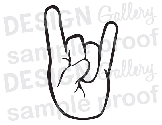 Rockin' Rock Out Hand JPG Png & SVG DXF Cut File - Etsy