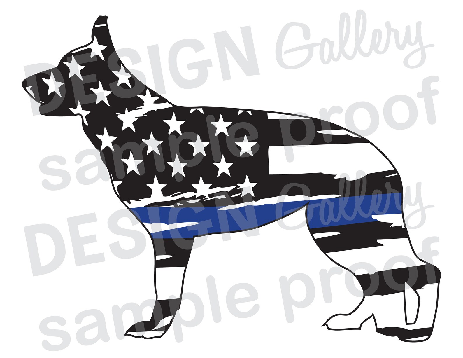 K-9 American Flag Thin Blue Line Distressed JPG Image & SVG - Etsy