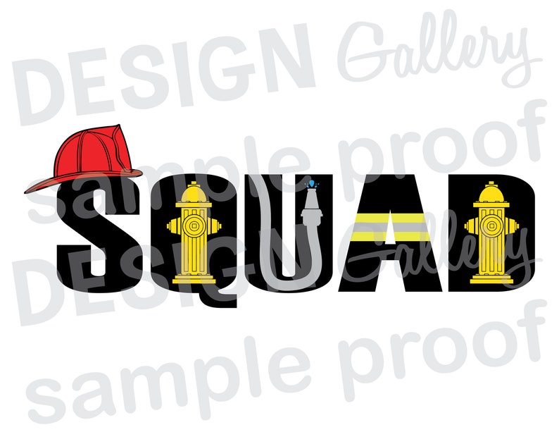 Squad - Firefighter - JPG, Png & SVG, DXF Cut File, Printable Digital ...
